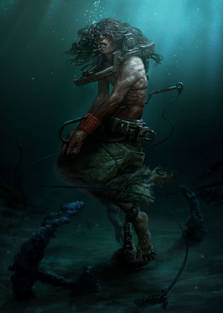 'Rahab - Angel of the Deep' Poster, picture, metal print, paint by ...