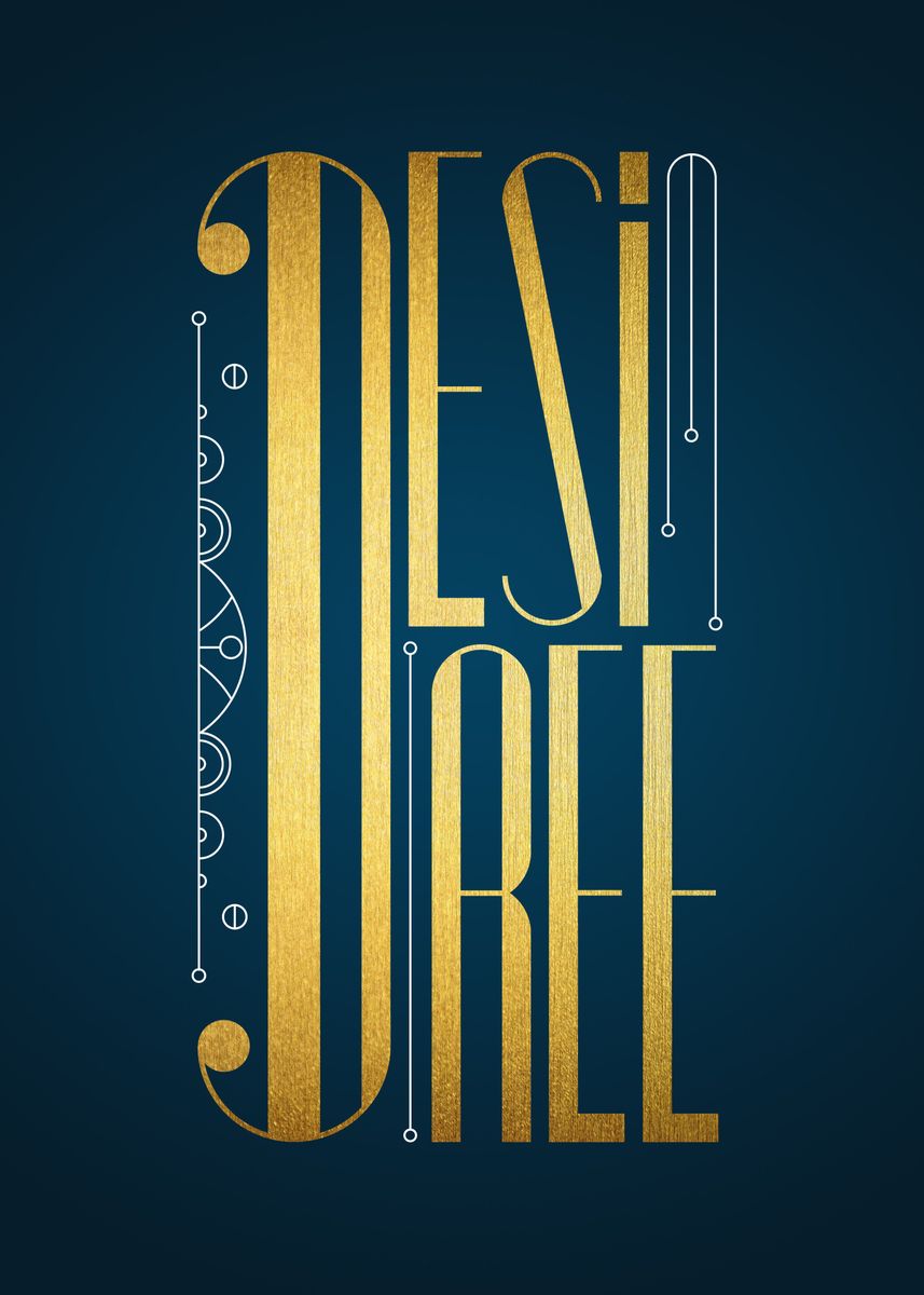 'DESIREE. Typography designed by hand with an Art Deco s ... ' Poster ...