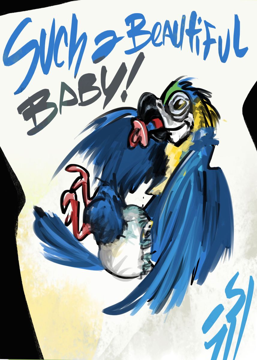 'such a beautiful baby!' Poster, picture, metal print, paint by James ...