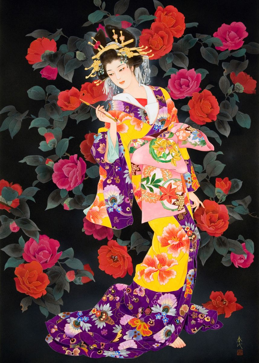 'Tsubaki' Poster, picture, metal print, paint by MGL Licensing | Displate