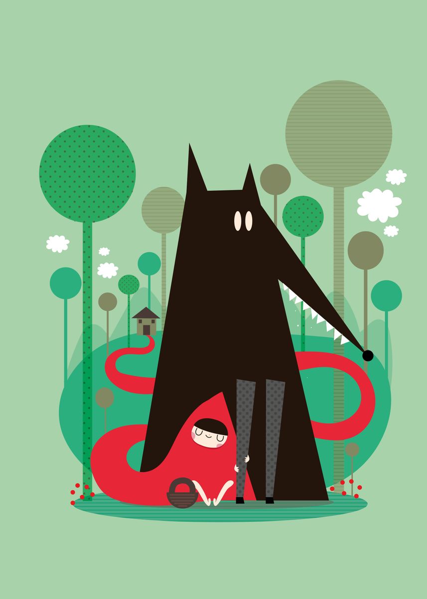 'Tribute to fairytale Little red' Poster by MJ Da Luz | Displate