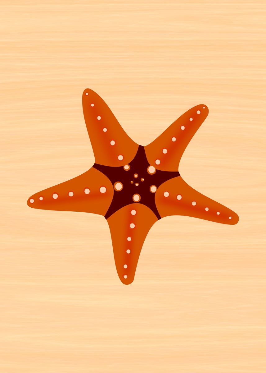'Sea Star 1' Poster, picture, metal print, paint by Mieke Vleeracker ...