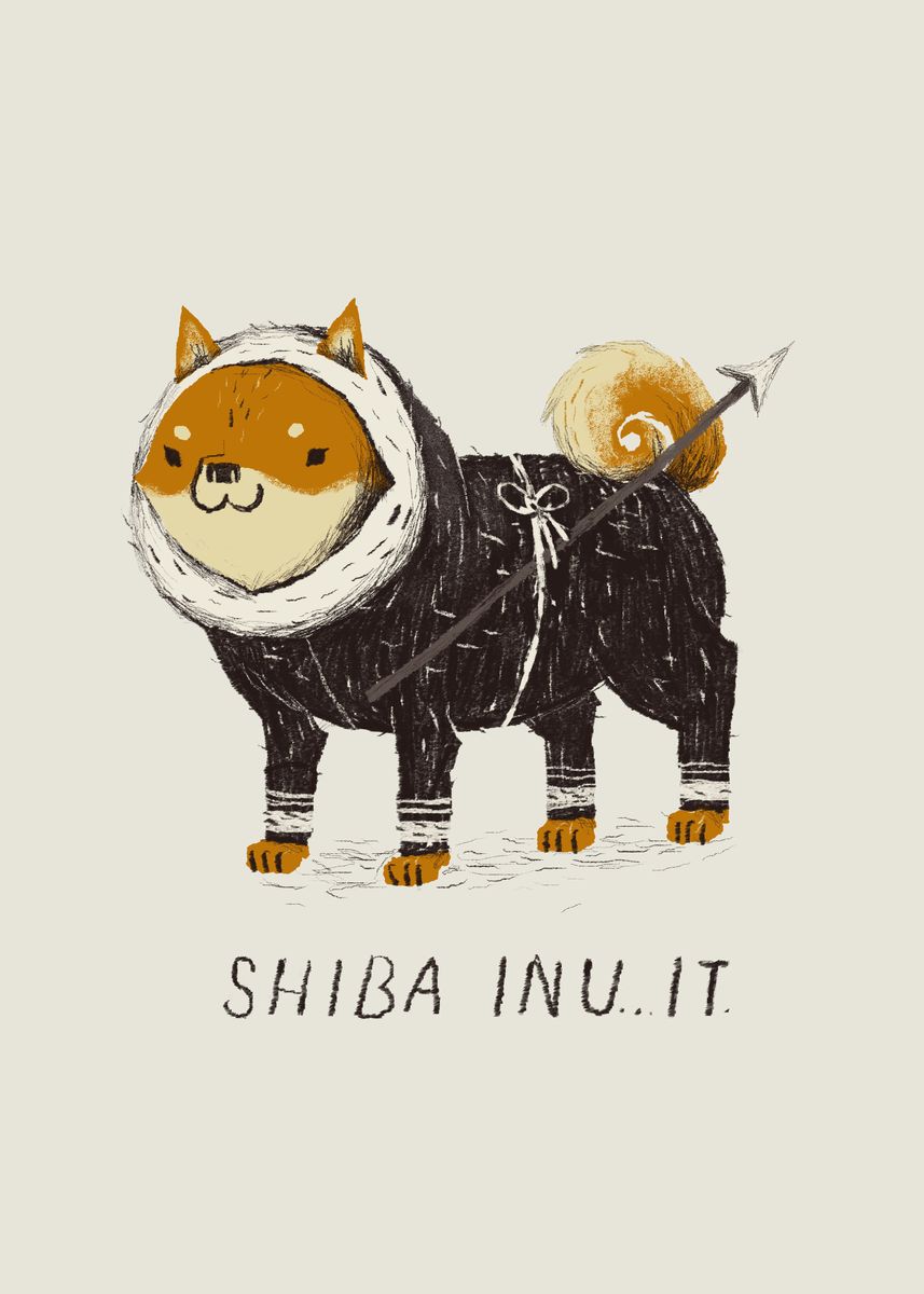'shiba inuit!' Poster, picture, metal print, paint by Louis roskosch ...
