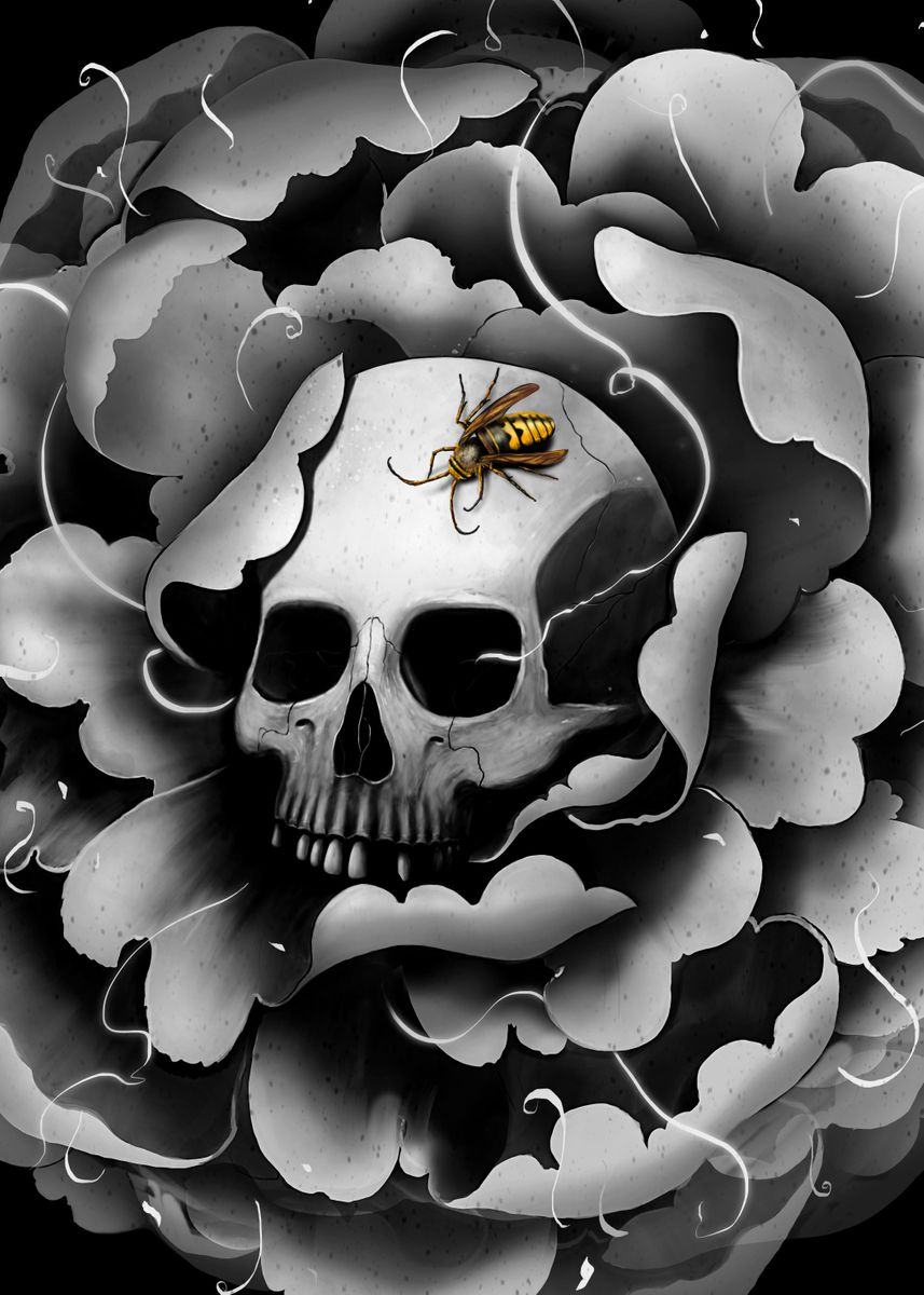 'Death Blooms' Poster, picture, metal print, paint by Nicebleed | Displate