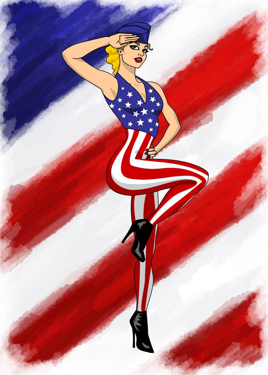 '4th of July Girl' Poster, picture, metal print, paint by Ana ...