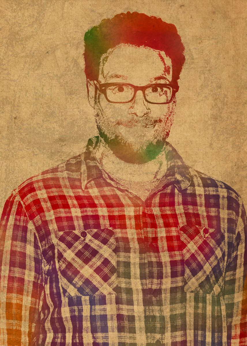 'Seth Rogen Watercolor Portrait' Poster, picture, metal print, paint by ...