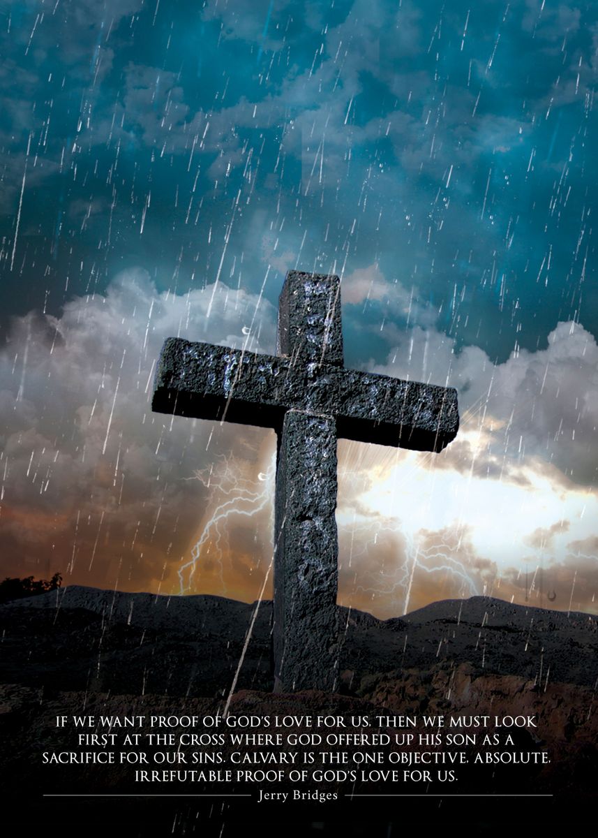 'Cross of Love - uses rain, water droplets, cloud and li ... ' Poster ...
