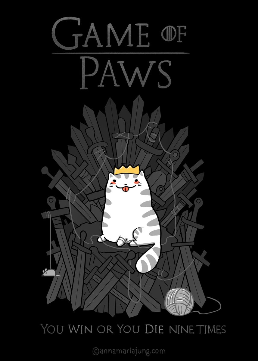 'Game of Paws' Poster, picture, metal print, paint by Anna Maria Jung ...