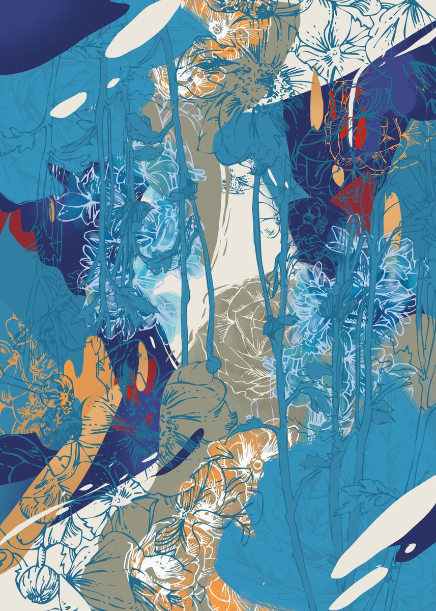 'A jungle of flowers.' Poster by Raf Banzuela | Displate