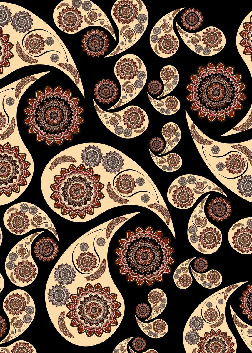 'Paisley bohemian ' Poster, picture, metal print, paint by Vanessa GF ...