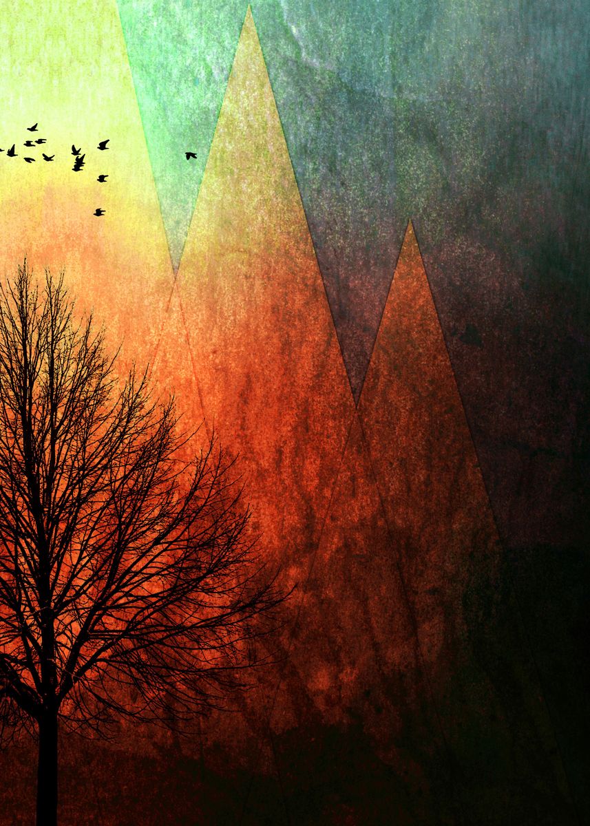 'TREES under MA MO II-A' Poster, picture, metal print, paint by Pia ...