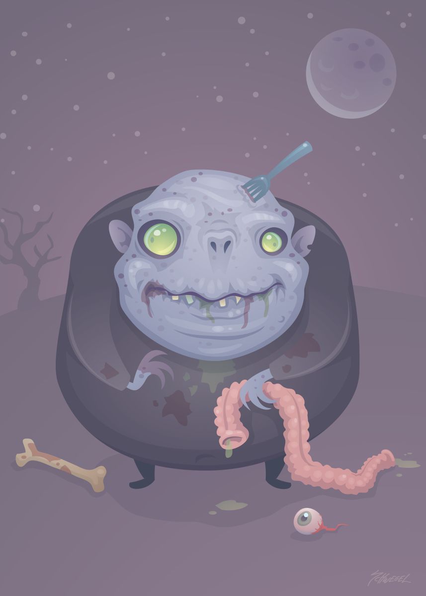 'Blob Zombie' Poster, picture, metal print, paint by John Schwegel ...