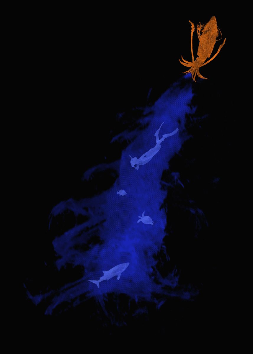 'Deep Water' Poster, picture, metal print, paint by Erik Sandi Satresa ...