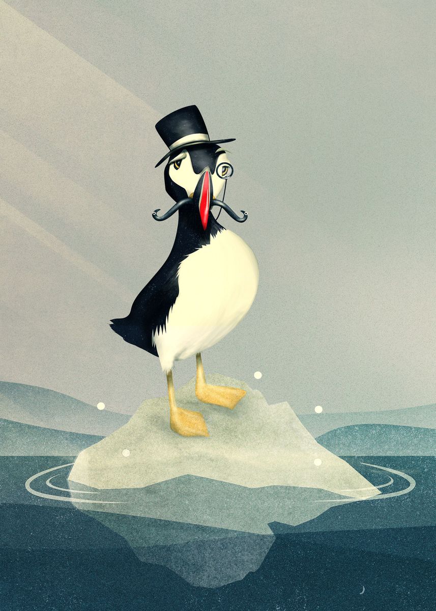 'Lord Puffin' Poster, picture, metal print, paint by Spectokular ...