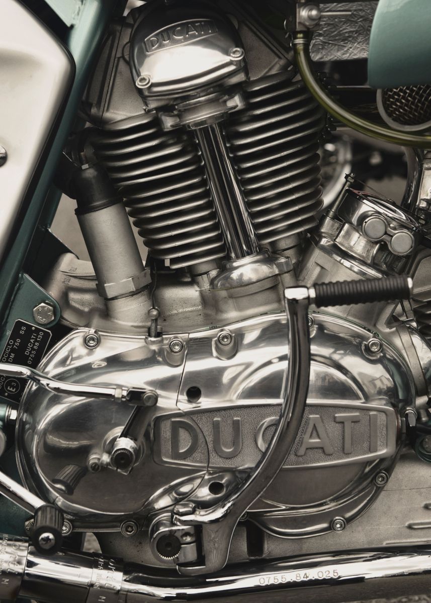 'close up of a classic ducati motorcycle engine' Poster by ivo ivanov ...