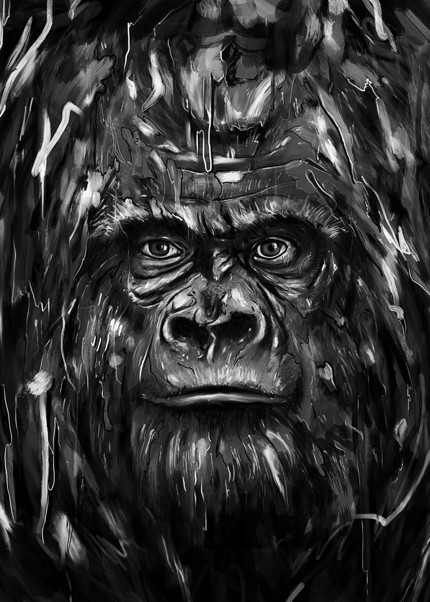 'Silverback' Poster, picture, metal print, paint by Nicebleed | Displate
