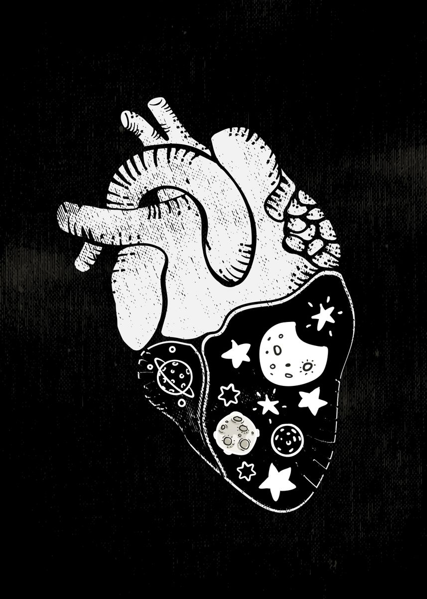 'My Universe is in my Heart' Poster, picture, metal print, paint by Orce Vasilev | Displate