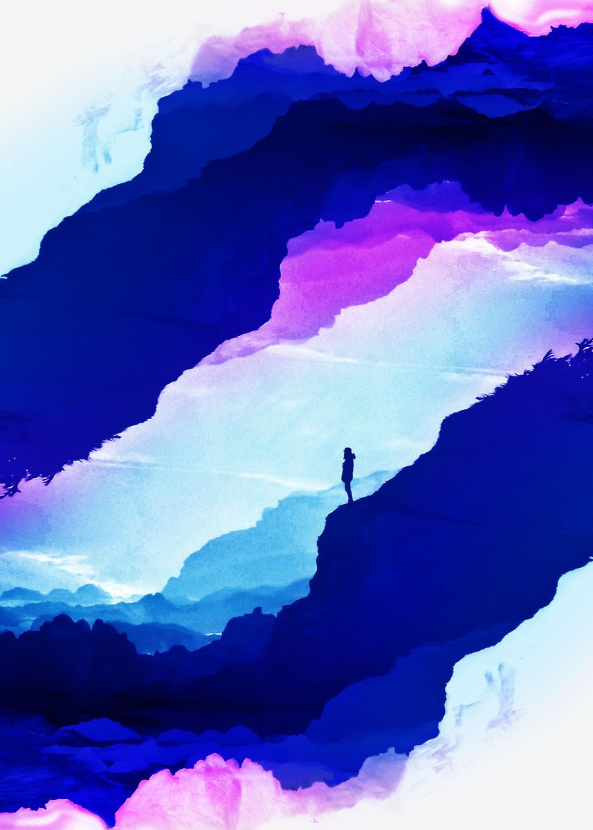 'Violet dream of Isolation.' Poster, picture, metal print, paint by ...