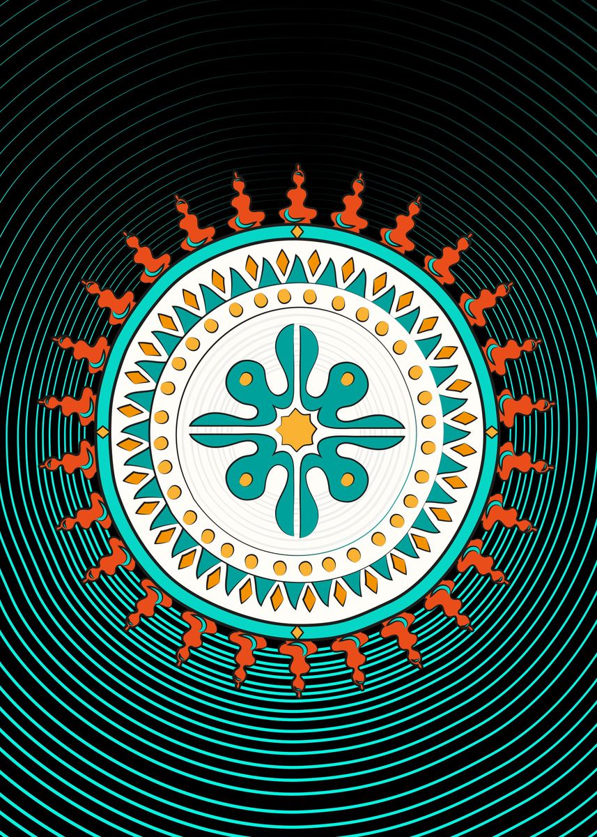 'Tibetan Boho' Poster, picture, metal print, paint by Noel delMar ...