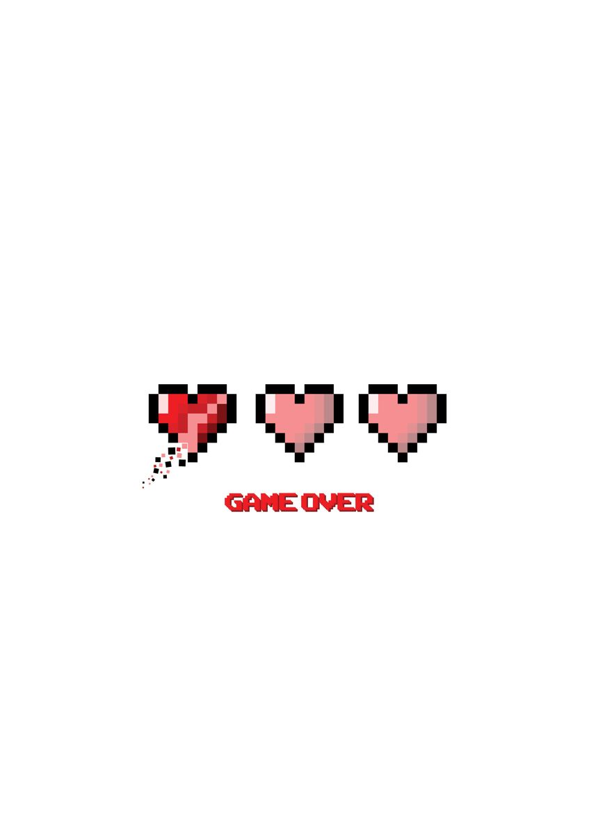 'Hearts - Game over' Poster, picture, metal print, paint by Rhys ...
