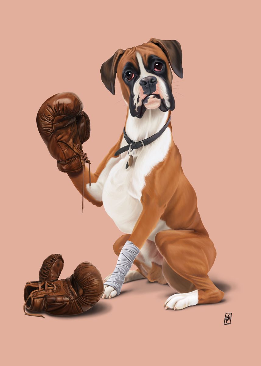 'The Boxer (colour)' Poster, picture, metal print, paint by rob art ...