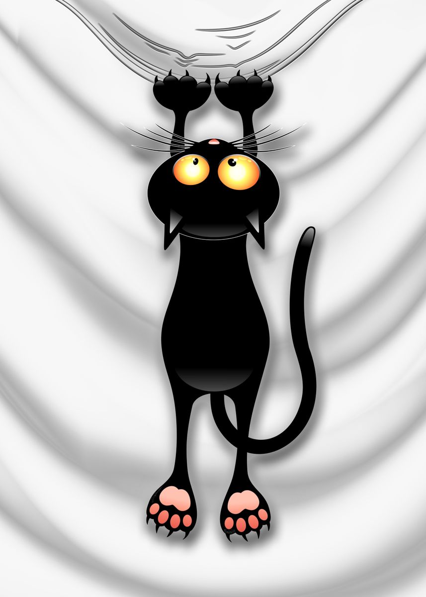 'Cat Fun Naughty Character Falling Down' Poster by Bluedarkat Lem ...