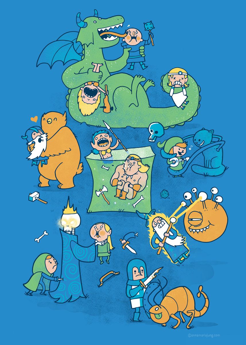 'Total Party Kill' Poster, picture, metal print, paint by Anna Maria ...