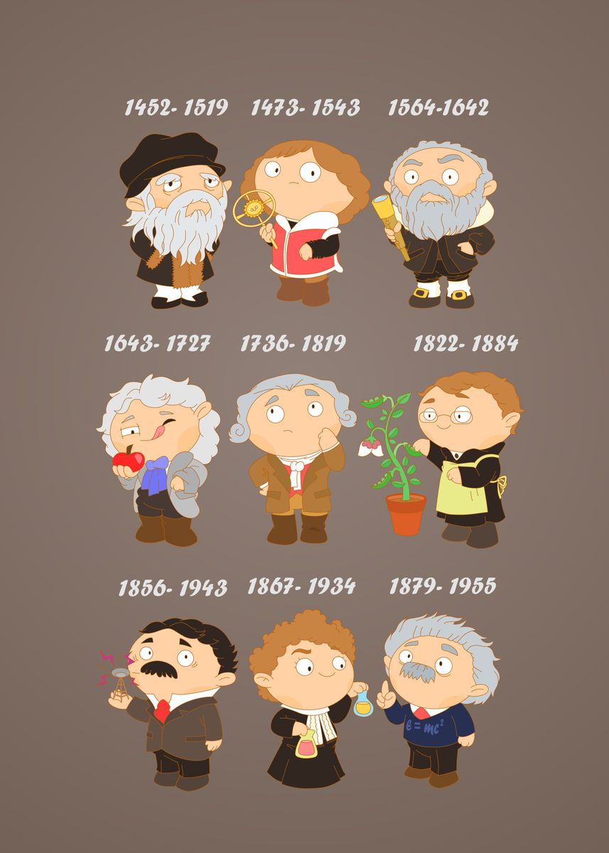 'scientists and inventors' Poster, picture, metal print, paint by ...