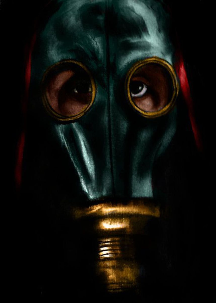 'Hand Drawn gas mask design' Poster, picture, metal print, paint by Nat ...