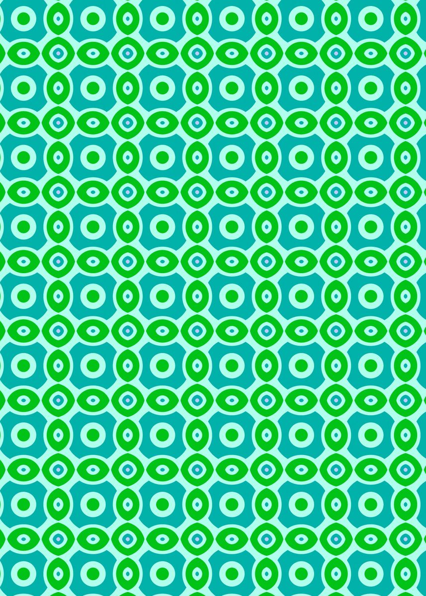'green and blue geometric pattern' Poster, picture, metal print, paint ...