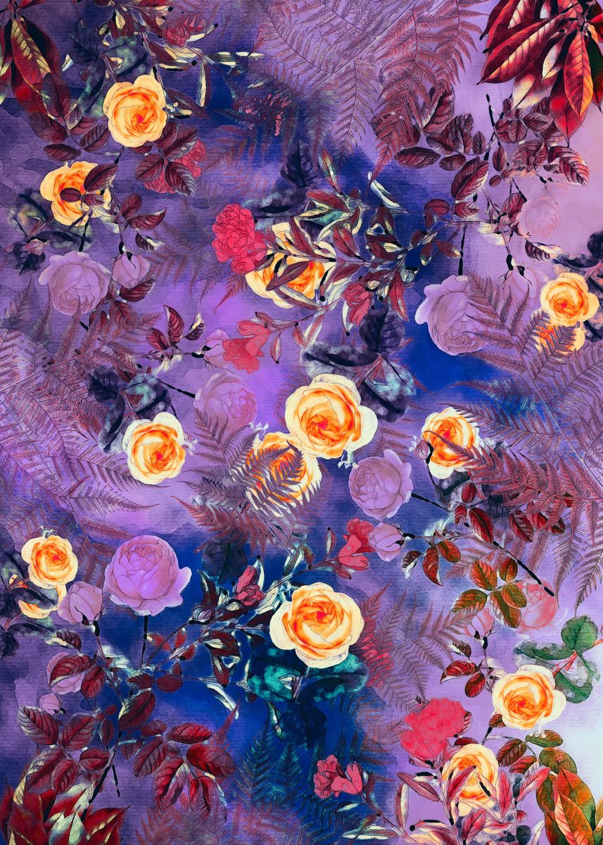 'Flora' Poster, picture, metal print, paint by JBJart Justyna Jaszke ...