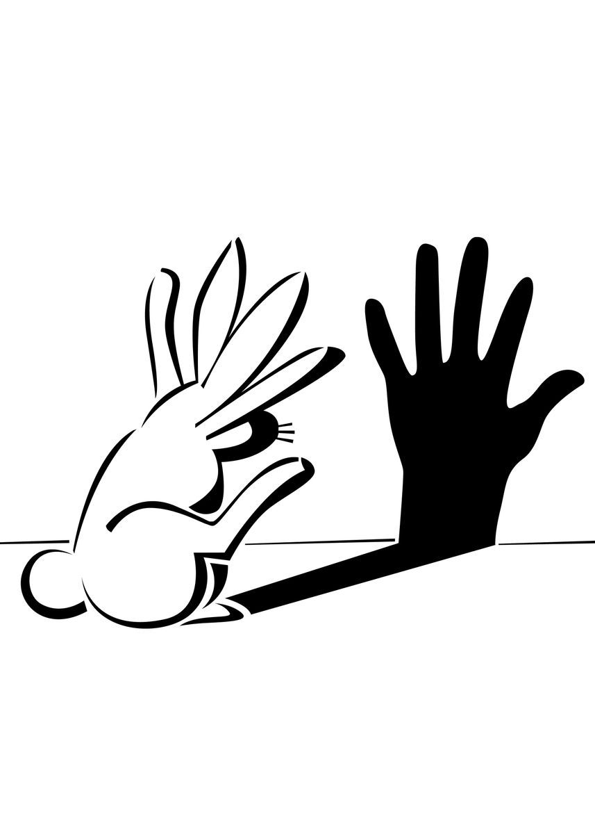 'Cute bunny shadow' Poster, picture, metal print, paint by Lady ...