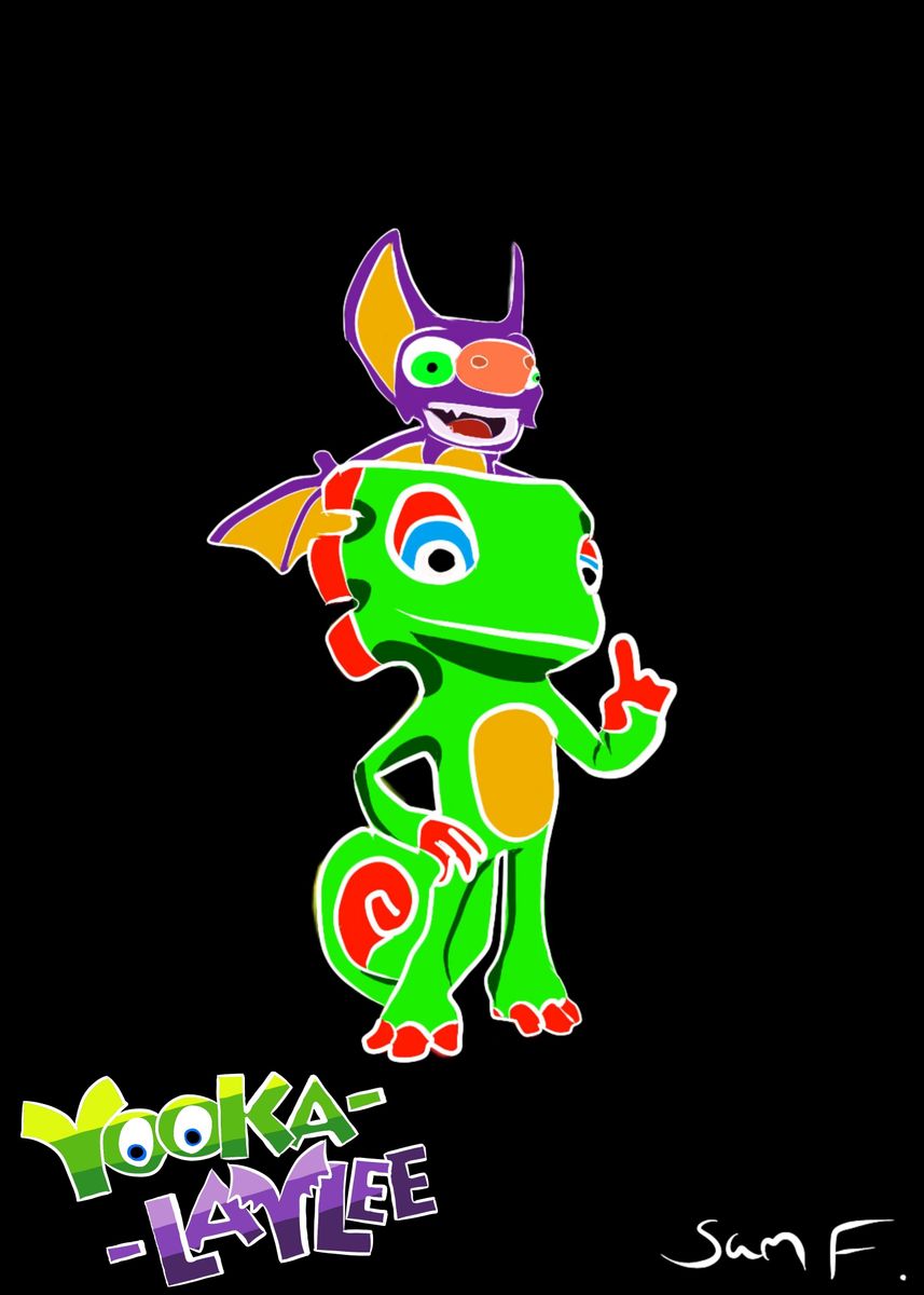 'Yooka and Laylee from the game Yooka Laylee' Poster, picture, metal ...
