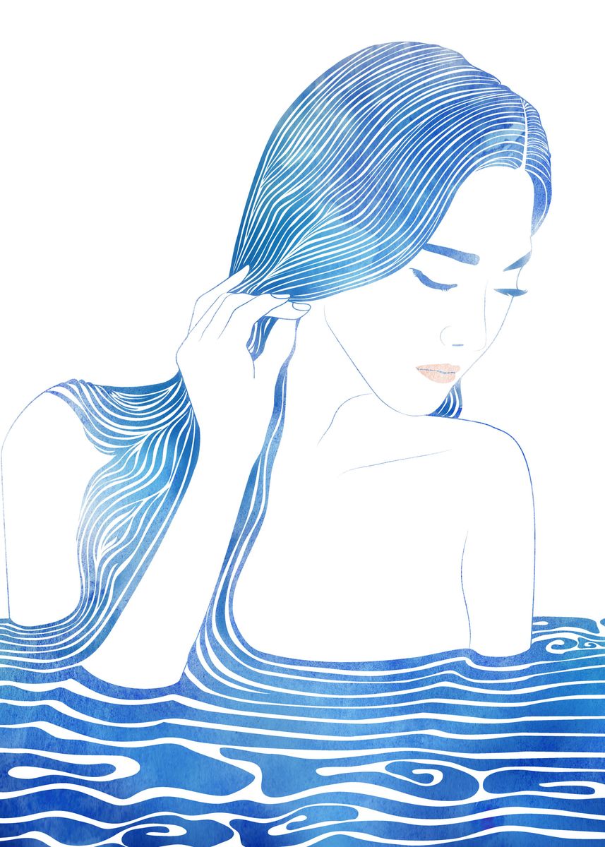 'Water Nymph 69— A mythological sea nymph created by art ... ' Poster ...