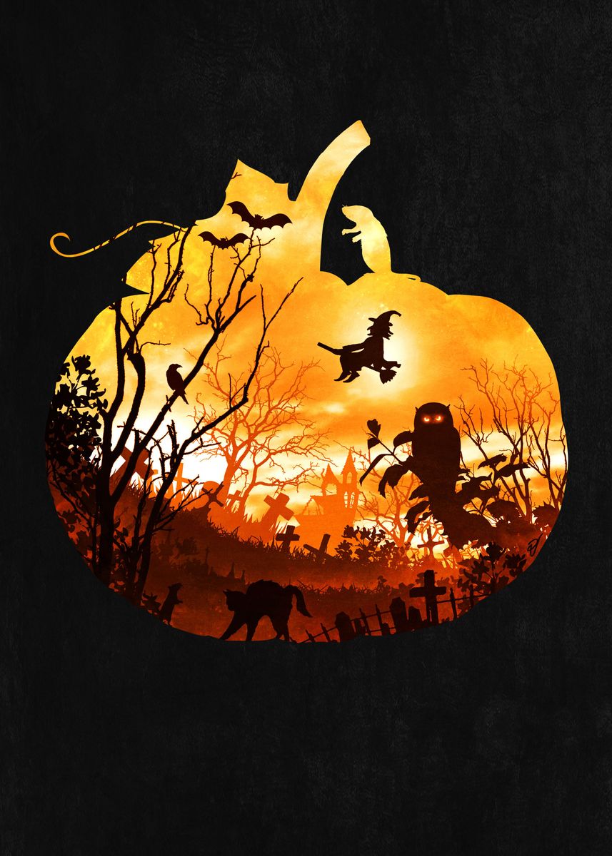 'All Hallows Eve - Halloween' Poster, picture, metal print, paint by ...