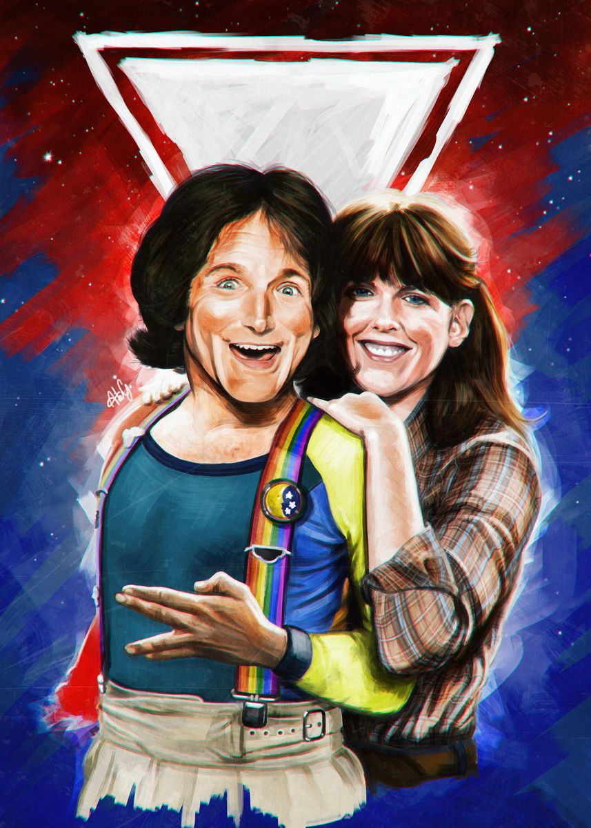 'Mork & Mindy TV show poster' Poster, picture, metal print, paint by ...