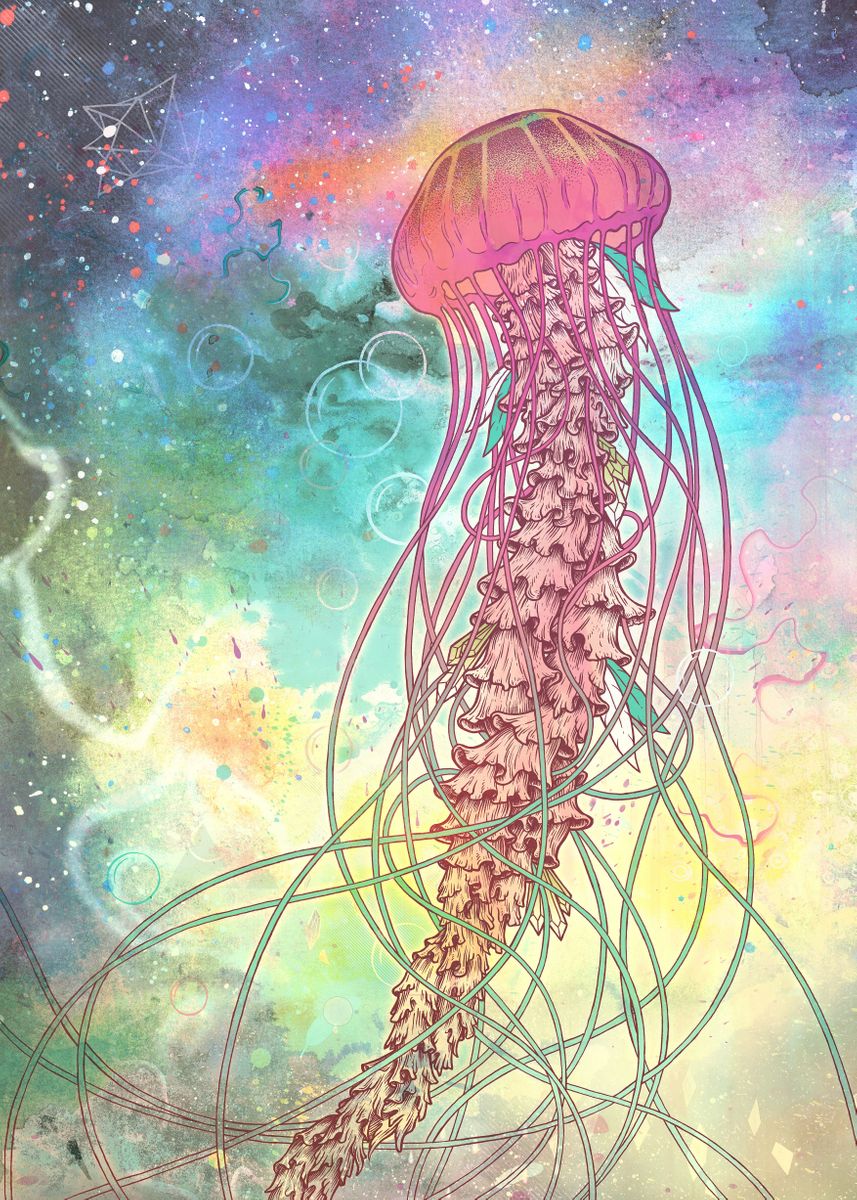 'Space Jelly' Poster, picture, metal print, paint by Mat Miller | Displate