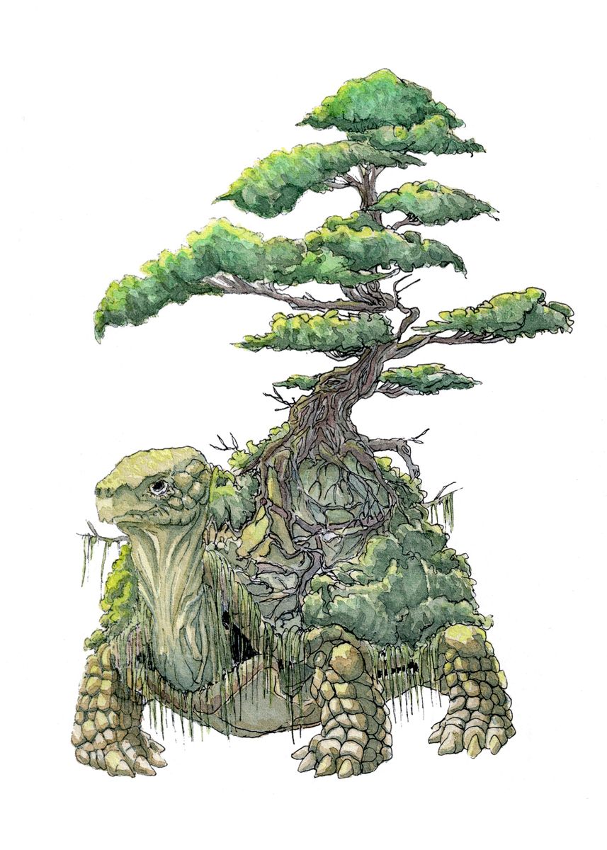 'Turtle island.' Poster, picture, metal print, paint by Tien Wen Wu ...