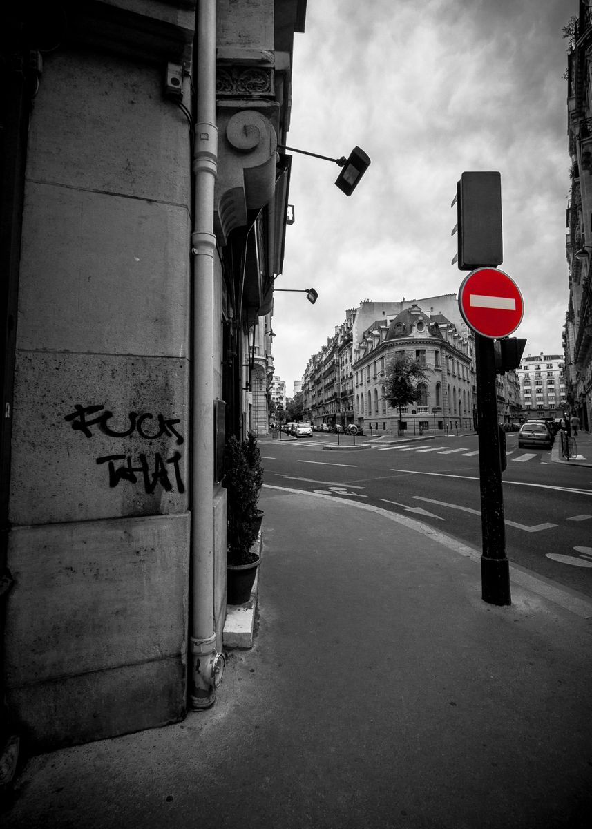 'Graffiti on a Parisian street' Poster, picture, metal print, paint by ...