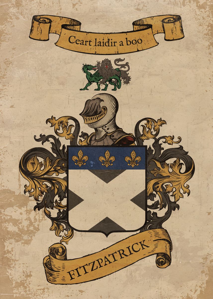 'Fitzpatrick Coat of Arms (Ireland)' Poster, picture, metal print ...
