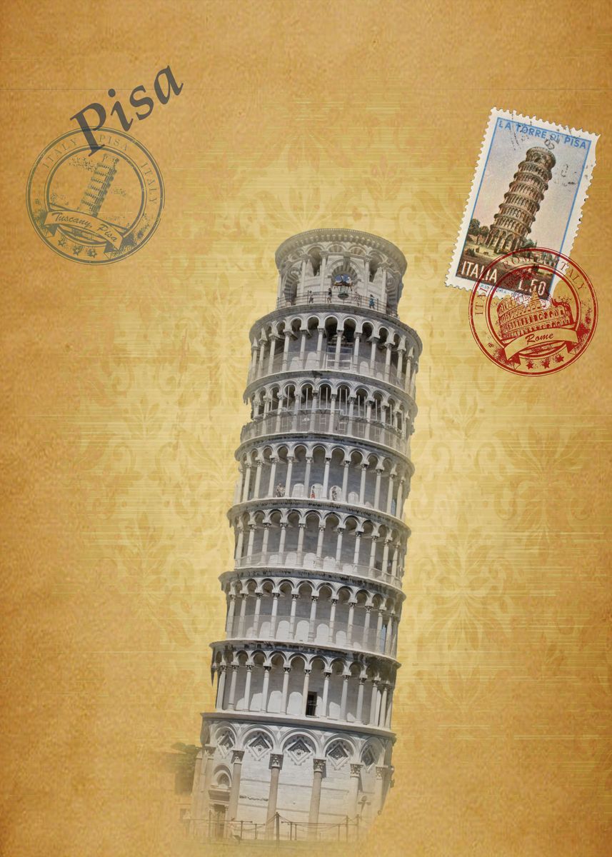 'Pisa Post' Poster, picture, metal print, paint by Alexandre Jean ...