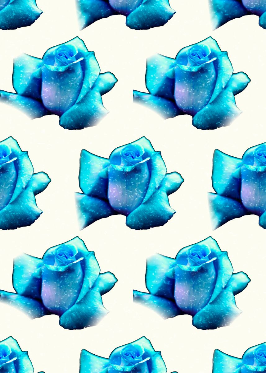 'blue roses' Poster by Ornella Bonomini | Displate