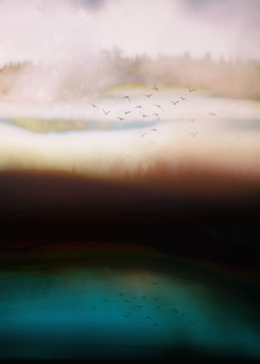 'Winters Dusk' Poster, picture, metal print, paint by SpaceFrog Designs ...