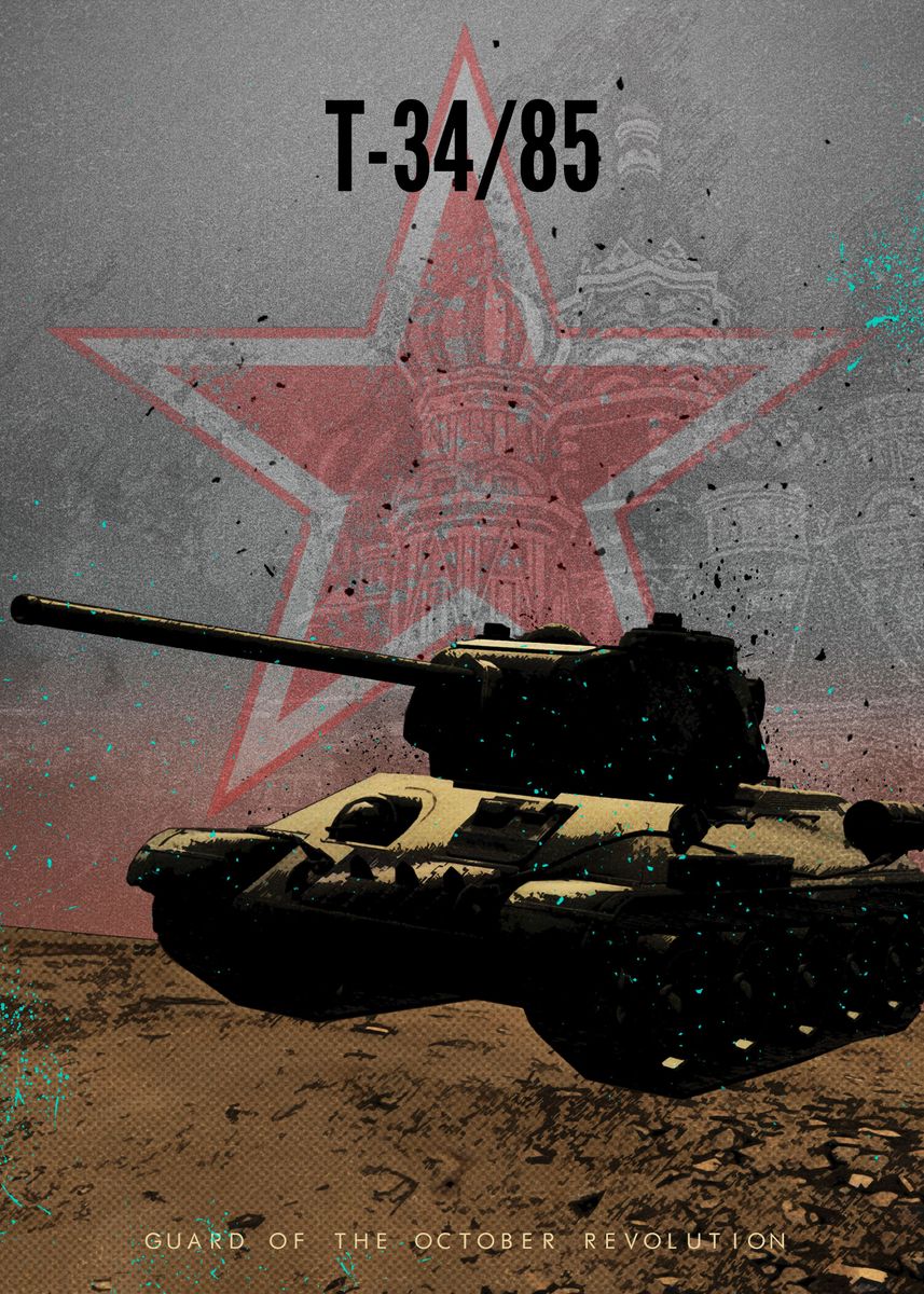 'Soviet T-34 Tank' Poster, picture, metal print, paint by Rykker o7 ...