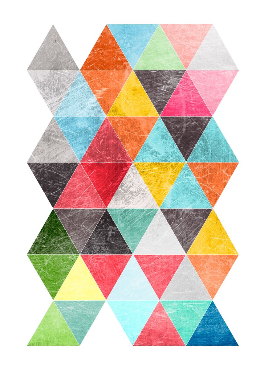 'Abstract art with triangles ' Poster, picture, metal print, paint by ...