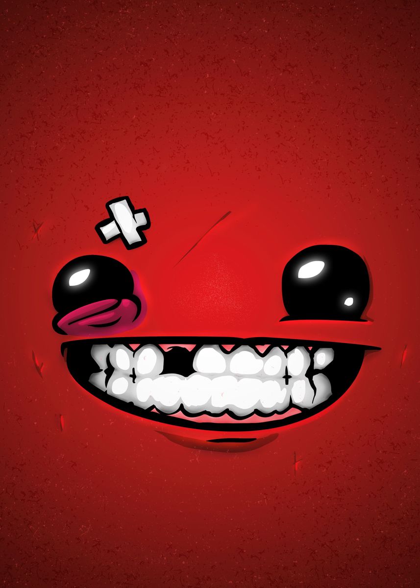 'Face Super Meat Boy! Fan' Poster, picture, metal print, paint by ...