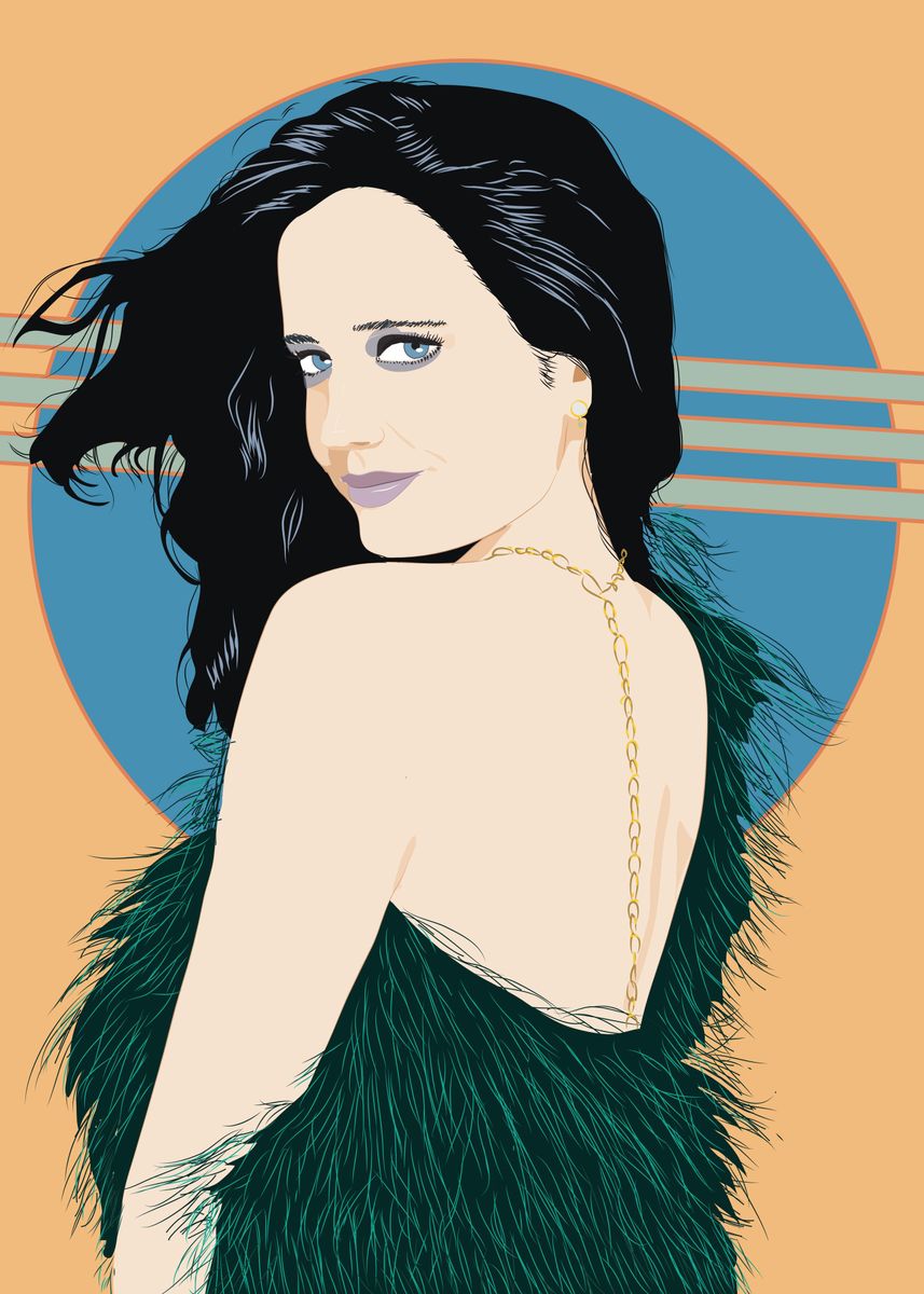 'My portrait of Eva Green ' Poster by Paul Cunniff | Displate