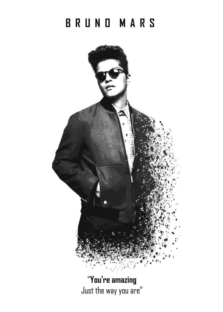 'Bruno Mars' Poster, picture, metal print, paint by Xavier Vieira ...