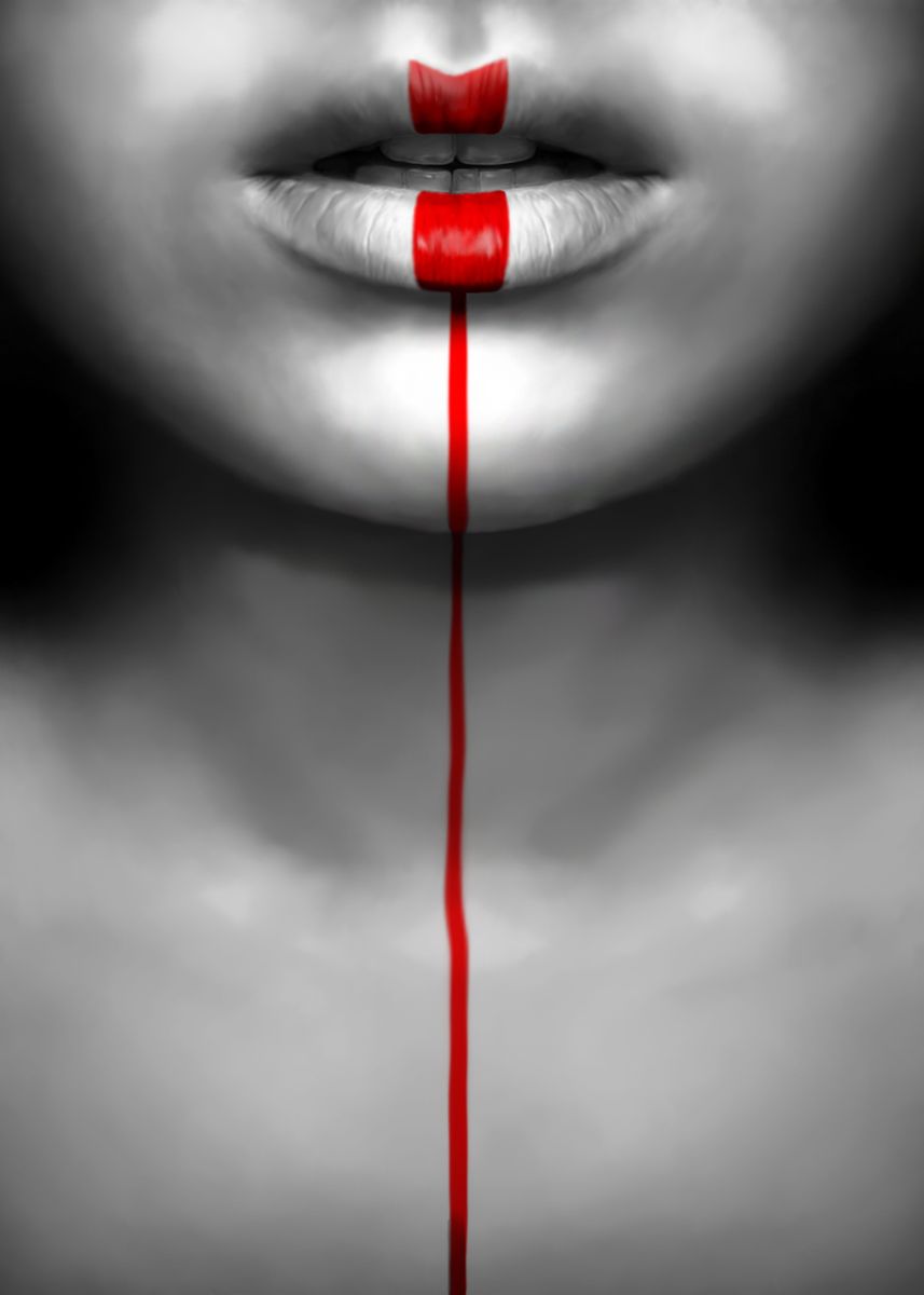 'Red Drip' Poster by Paulbarugh.com | Displate