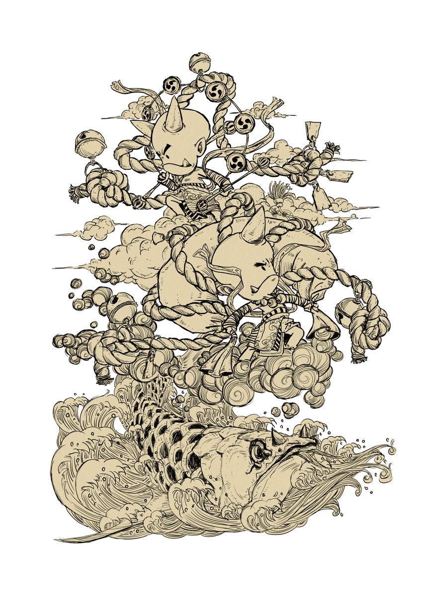 'Oni - line' Poster by Det Tidkun | Displate